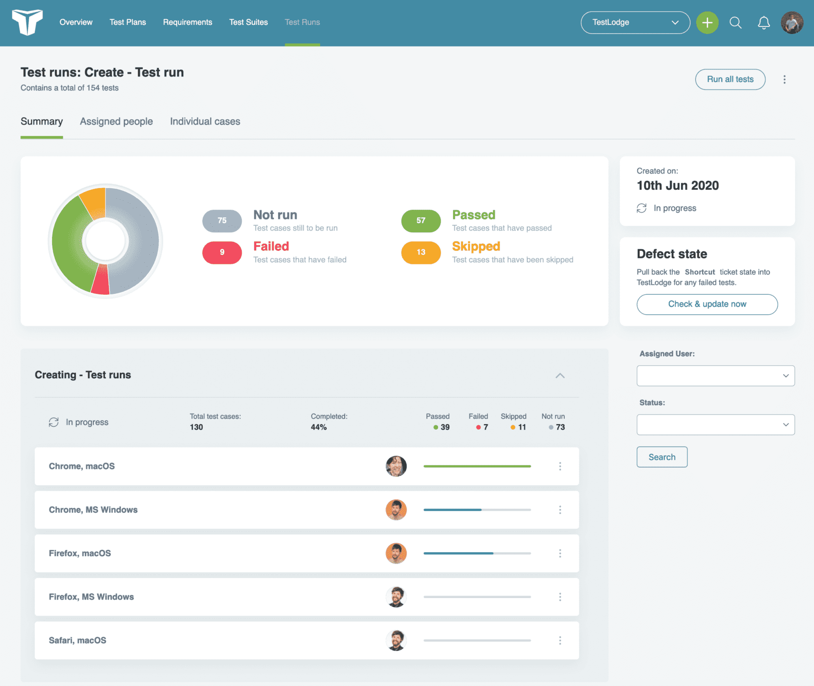 Shortcut Test Management Integration with TestLodge - TestLodge Blog