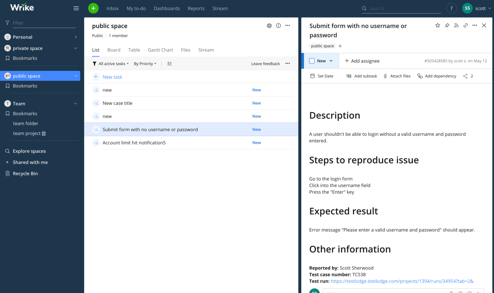 Wrike Test Case Management Integration - TestLodge Blog Wrike Test Case Management Integration - TestLodge Blog